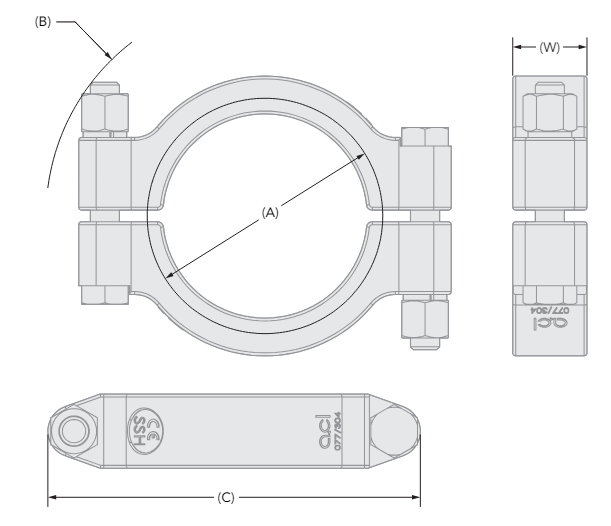 SSH Clamp 304 Steel Nuts